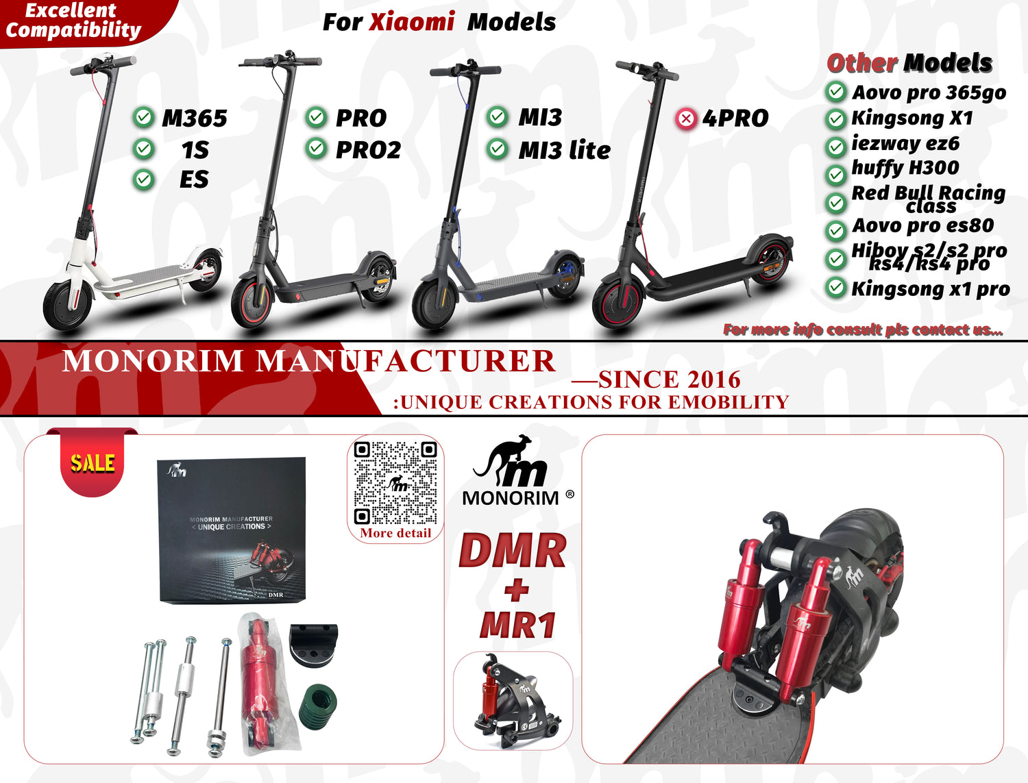 Monorim DMR Upgrade Modified Dual Shock Absorber Accessories For Hiboy – monorim store